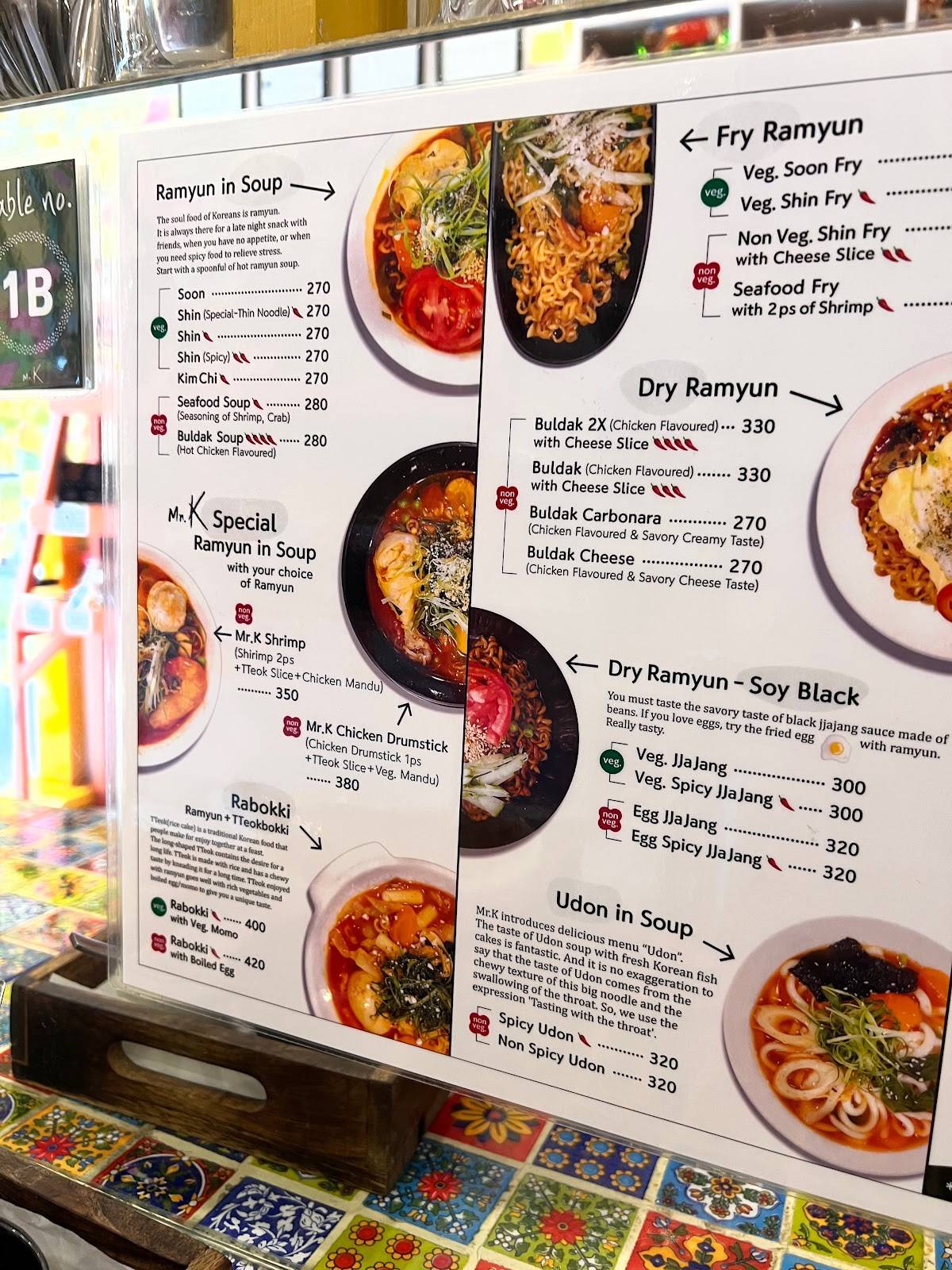 Menu at MR. K RAMYUN CAFE, New Delhi, Shop.5
