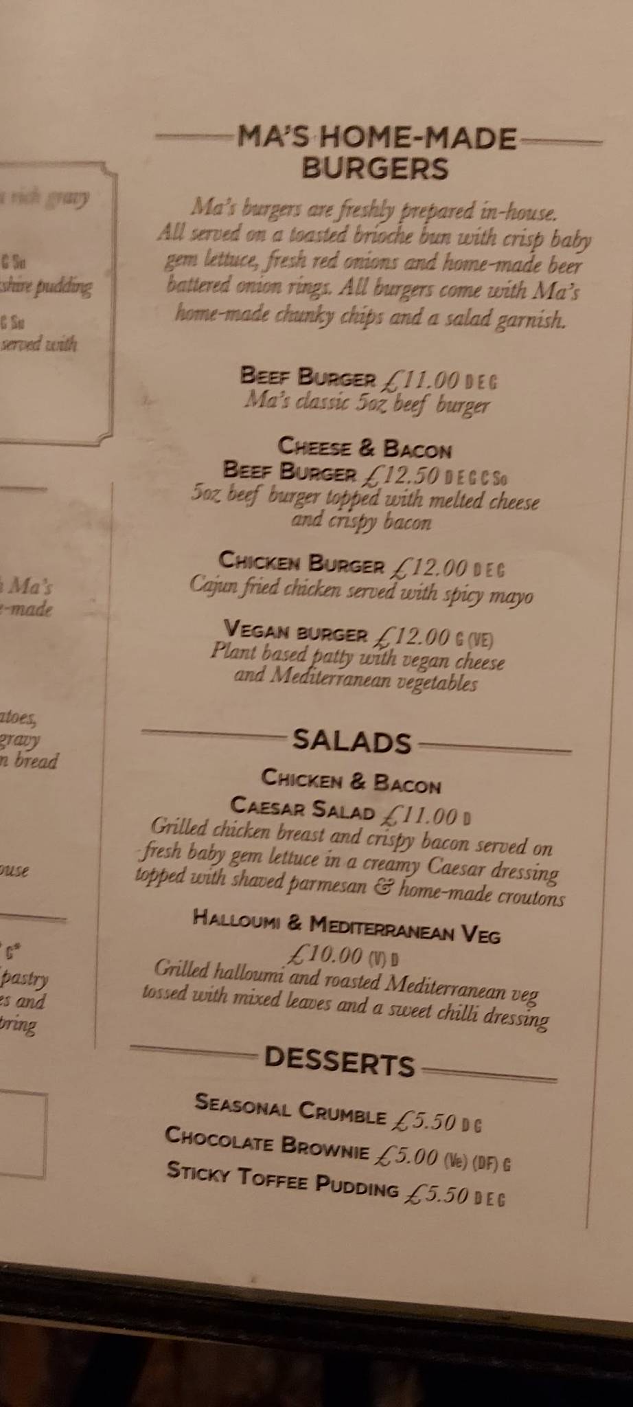 Menu at Ma Boyle's Alehouse and Eatery pub & bar, Liverpool