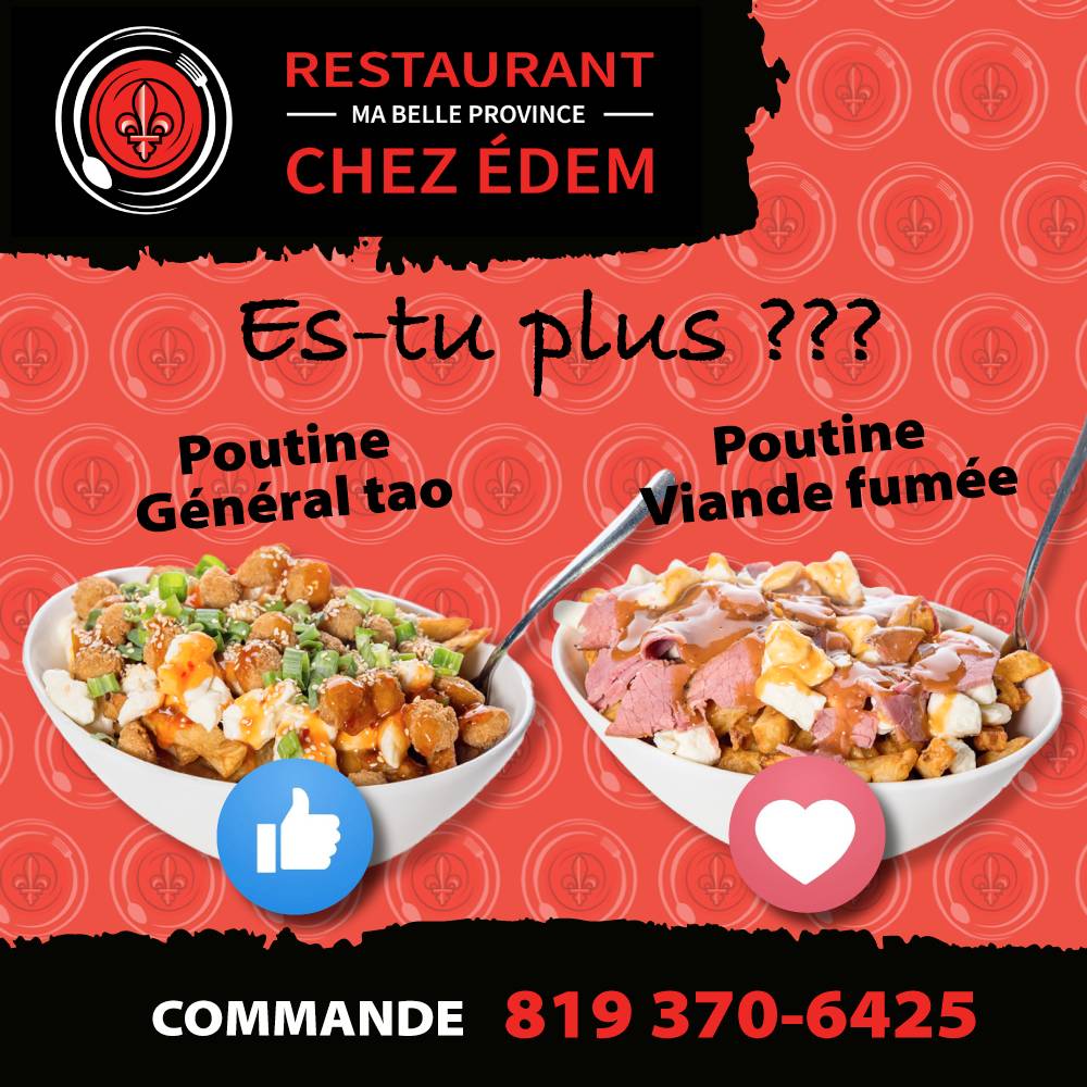 Menu au Ma belle province chez Édem restaurant, Trois-Rivières, rue ...