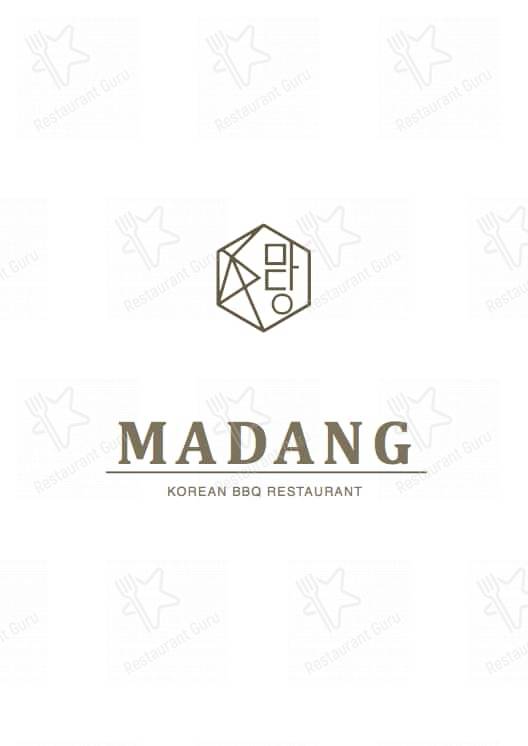 Menu at Madang Korean BBQ, Mitcham