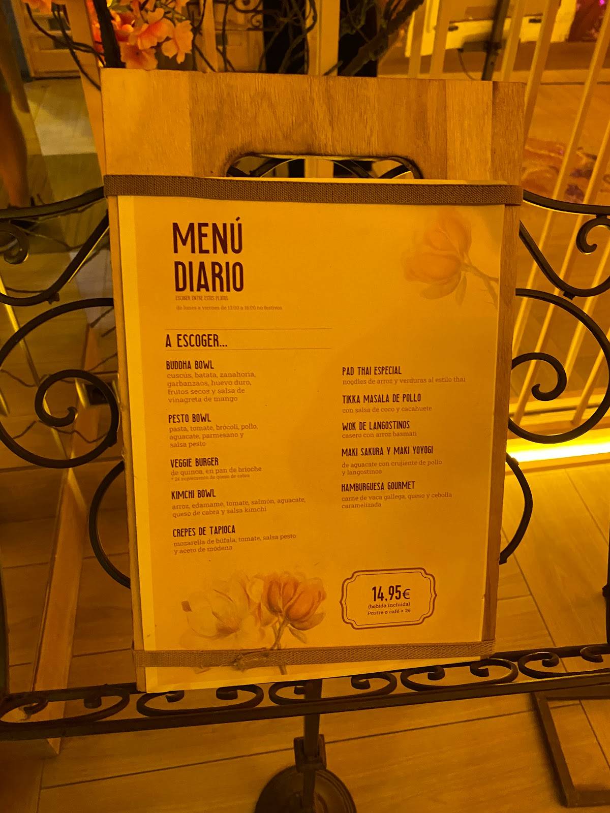 Carta del restaurante Bloom, Madrid