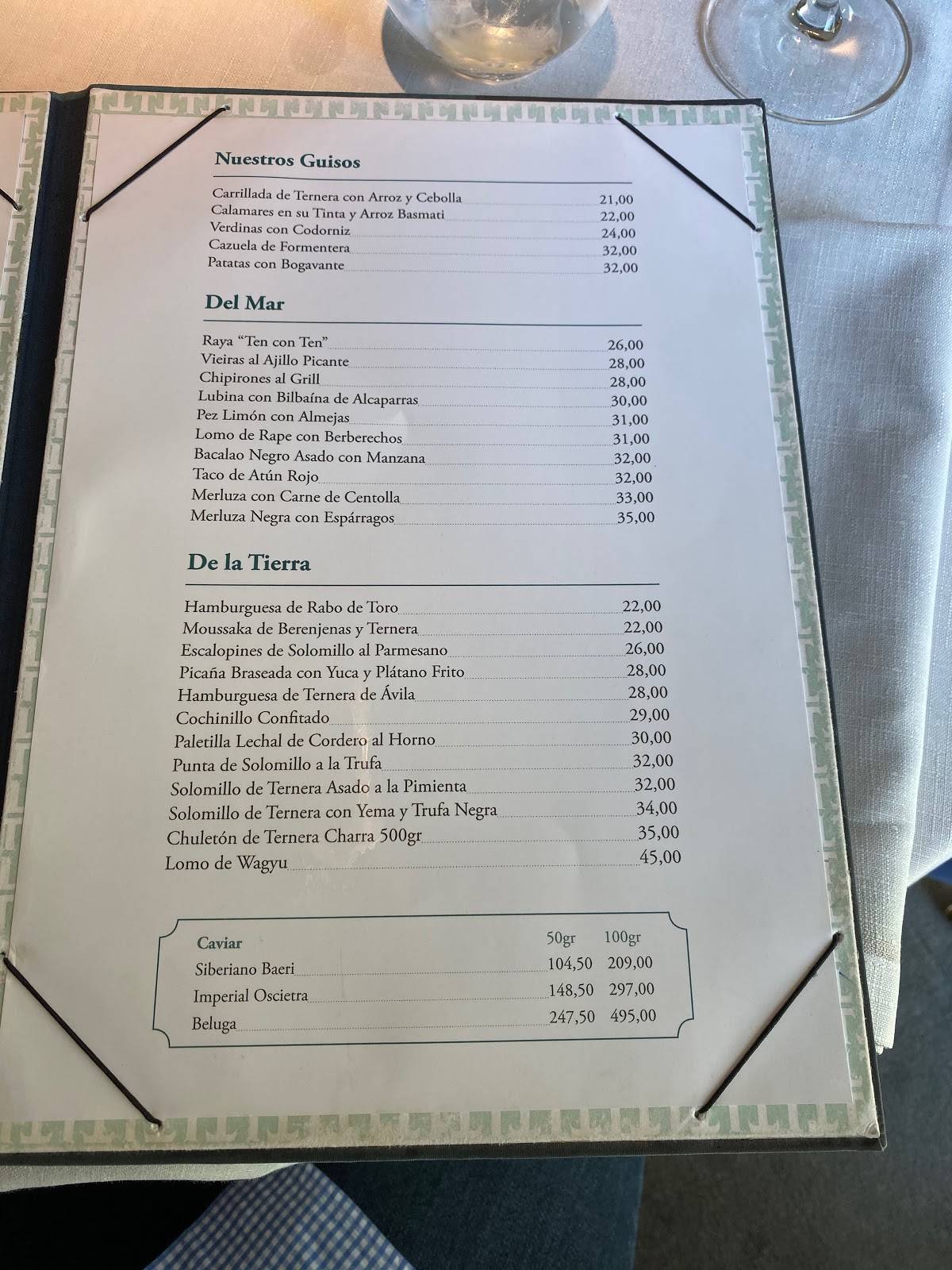 Menu at Restaurante Ten Con Ten, Madrid, Cl. de Ayala