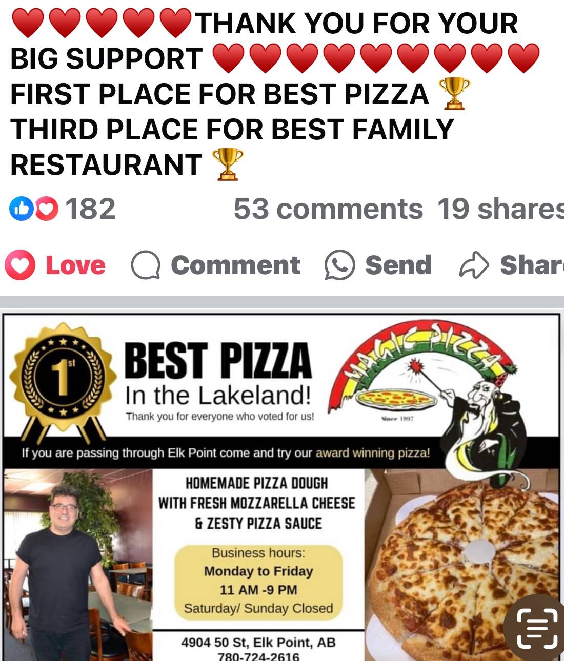 Menu at Magic Pizza Since 1997 LTD restaurant, Elk Point