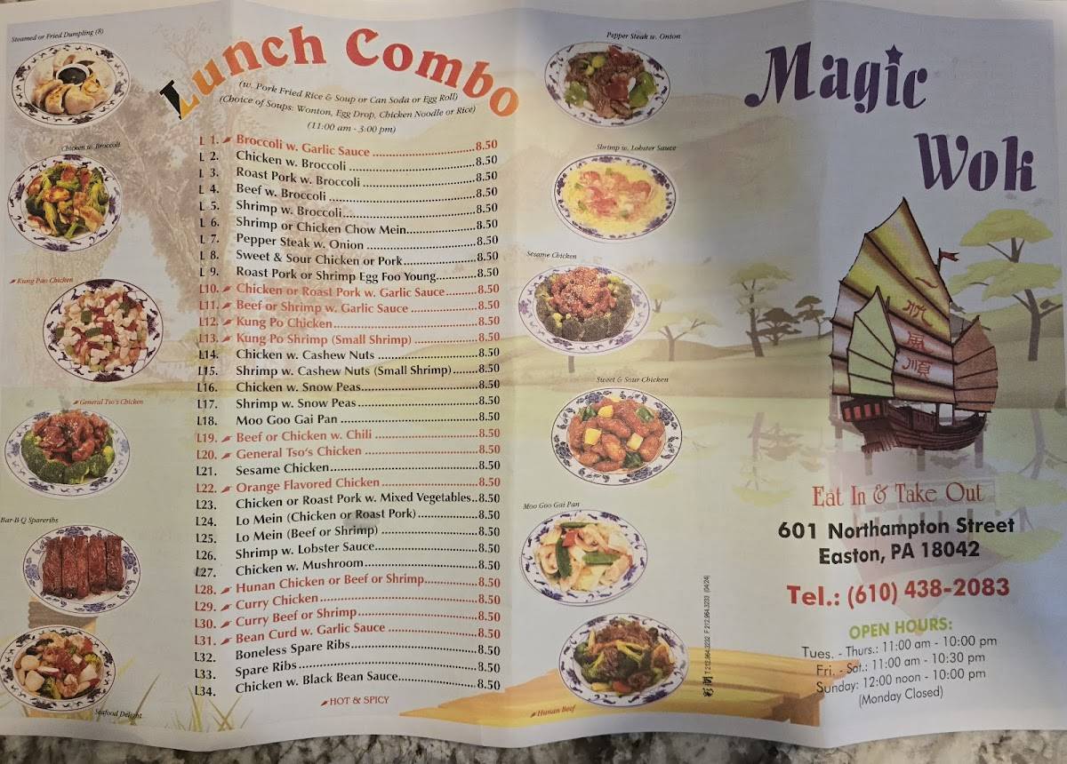 Menu at Magic Wok restaurant, Easton