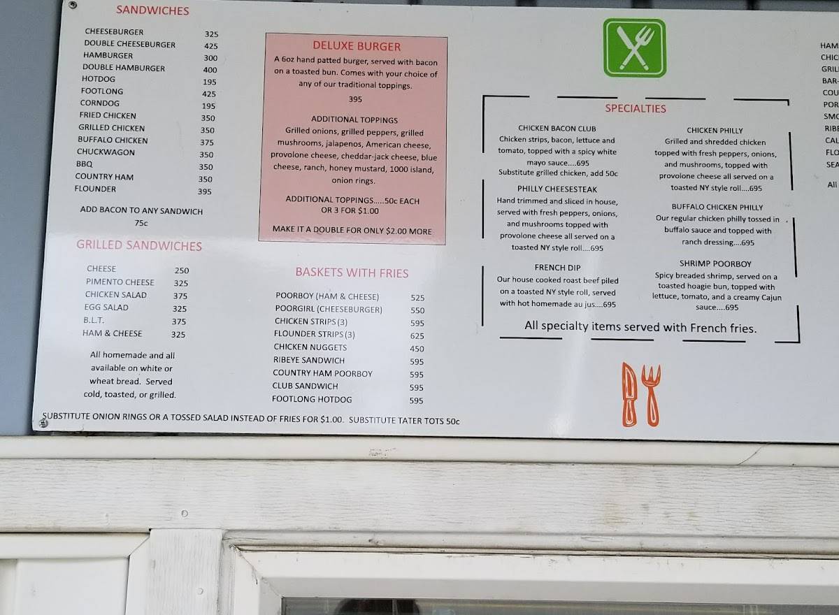 Menu at Don's Grill restaurant, Maiden