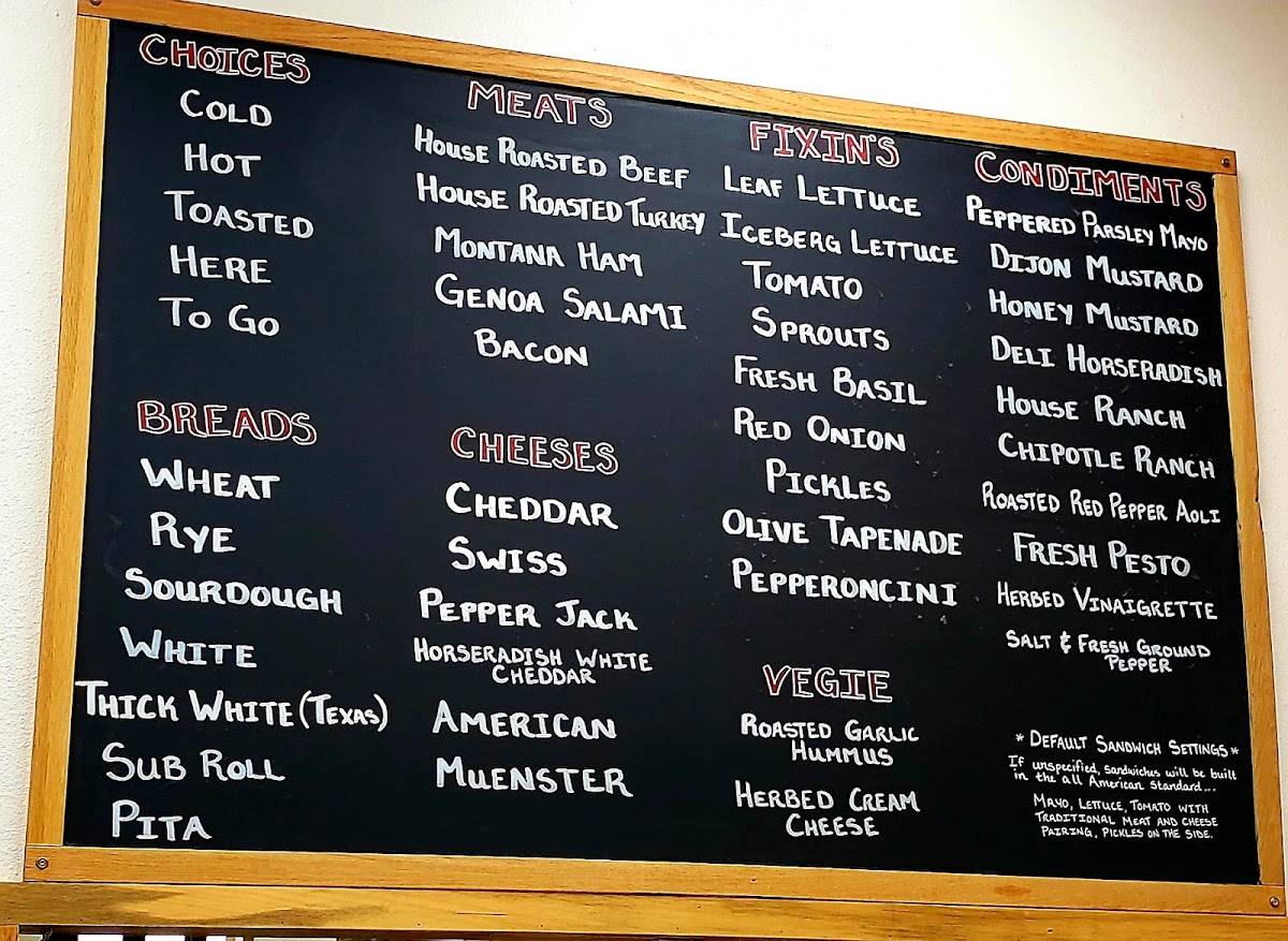 Menu at Main Street Eats cafe, East Helena