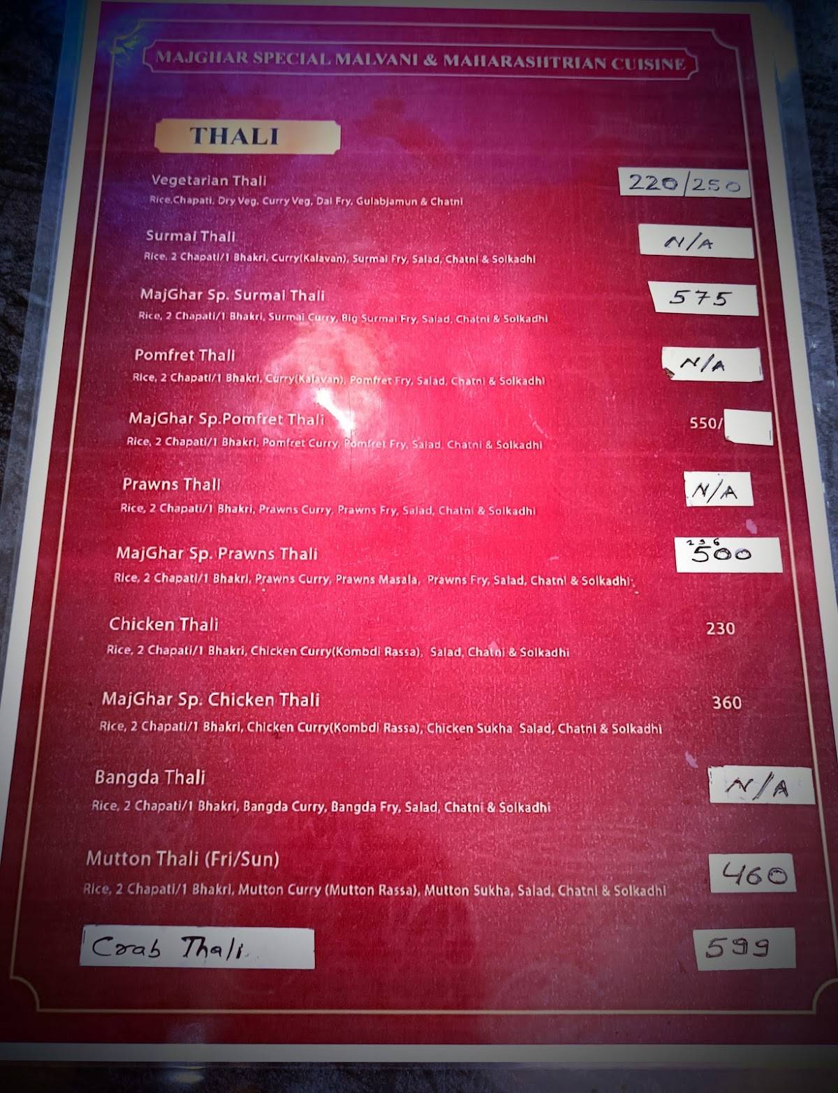 Menu at MajGhar - Thane, Thane
