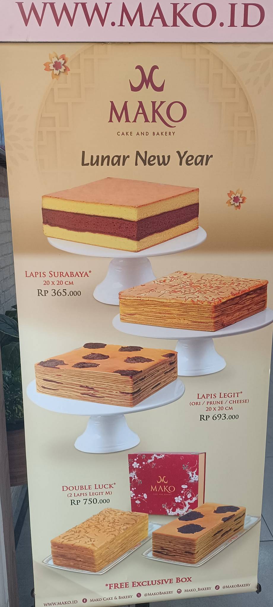 Carta de Mako Cake & Bakery Bassura Mall, Yakarta Oriental