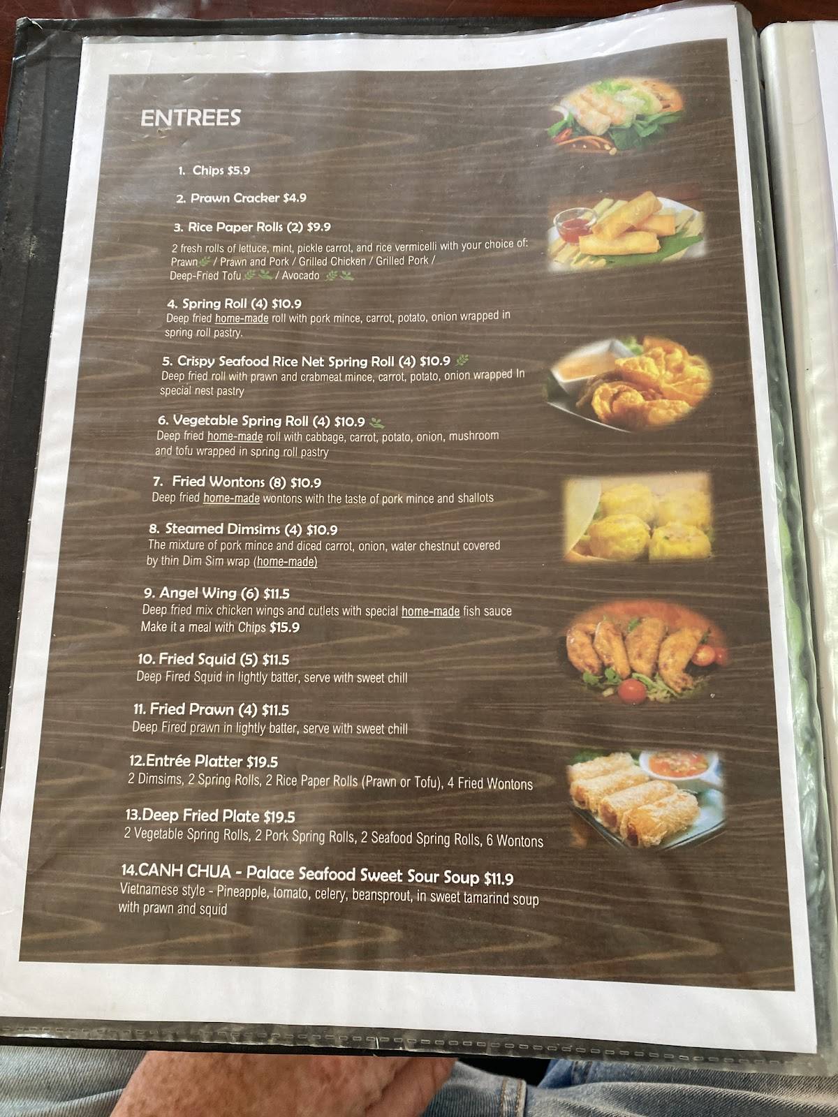 Menu at Maleny Palace Cafe, Maleny