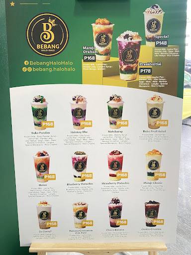 Menu at Bebang Halo-Halo desserts, Mandaluyong