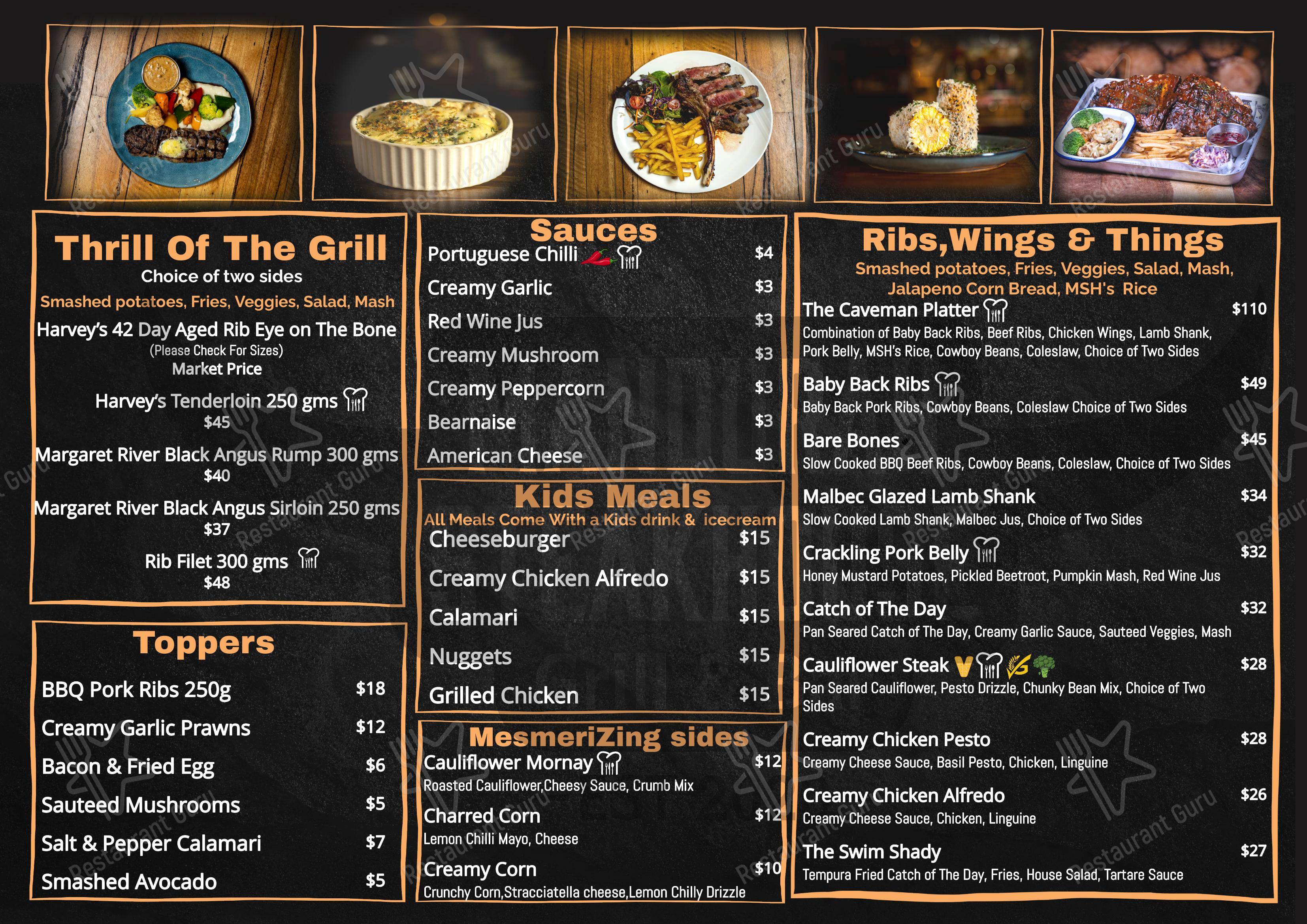 Menu at Mandurah Steakhouse, Mandurah