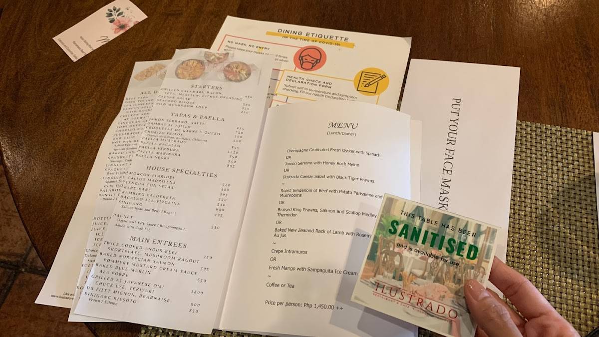 Menu at Ilustrado Restaurant, Manila, two-way