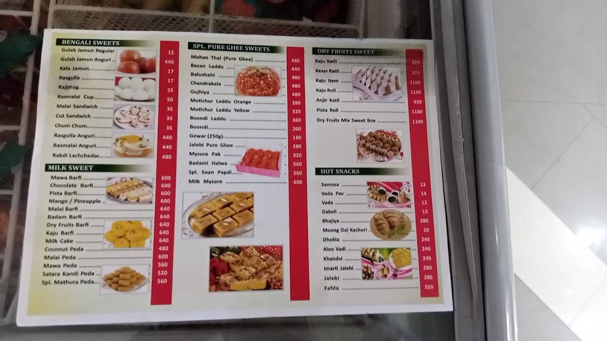 Menu at Manmohan Mithaiwala, Navi Mumbai, 22