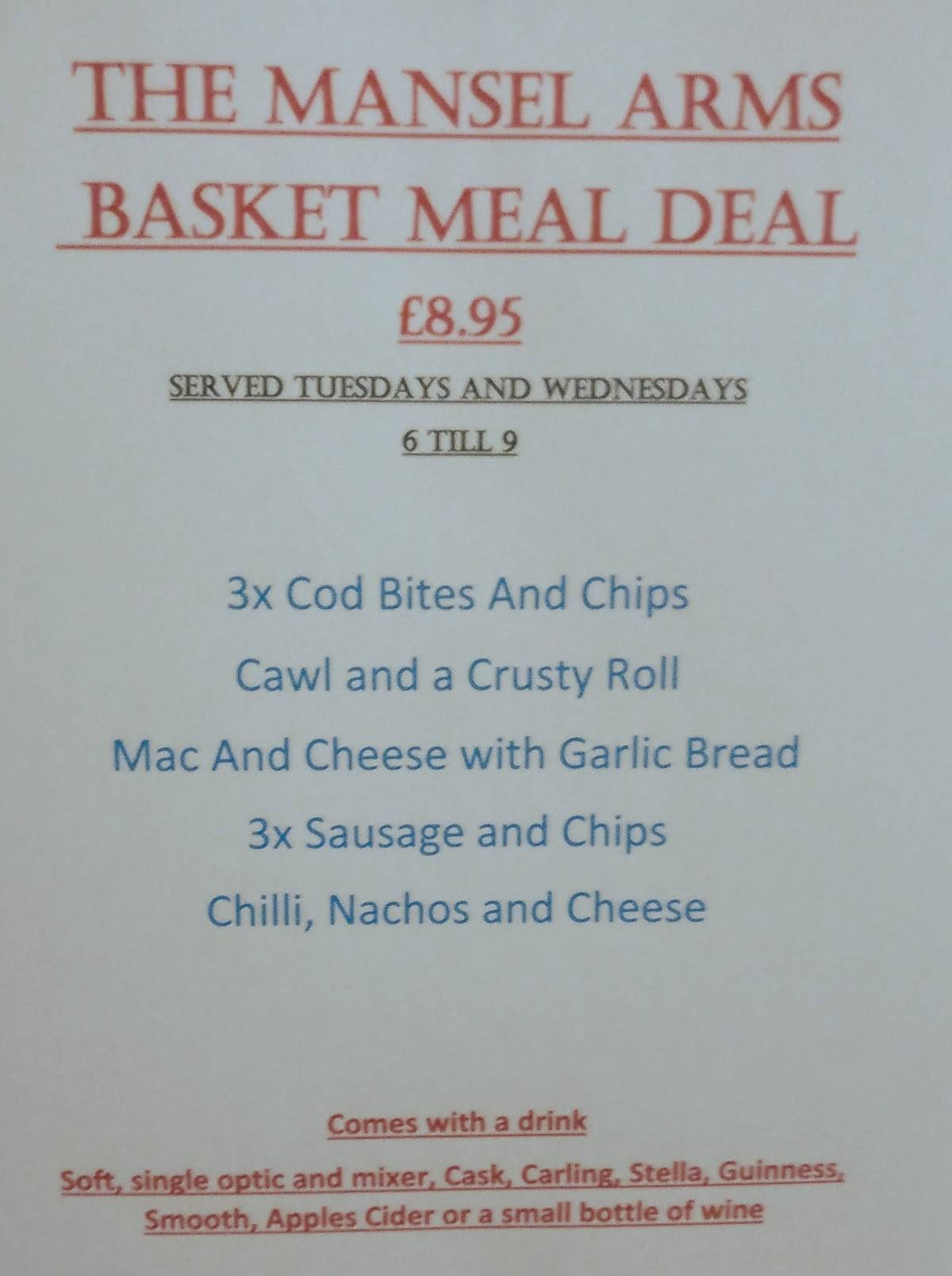 Menu at The Mansel Arms pub & bar, Porthyrhyd