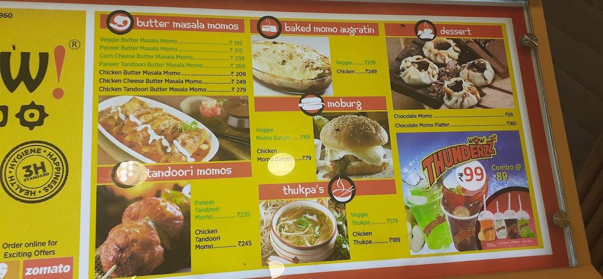 Menu at Wow! Momo, Mapusa