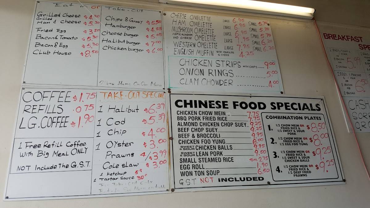 Menu at Marble Arch Fish & Chips restaurant, Victoria