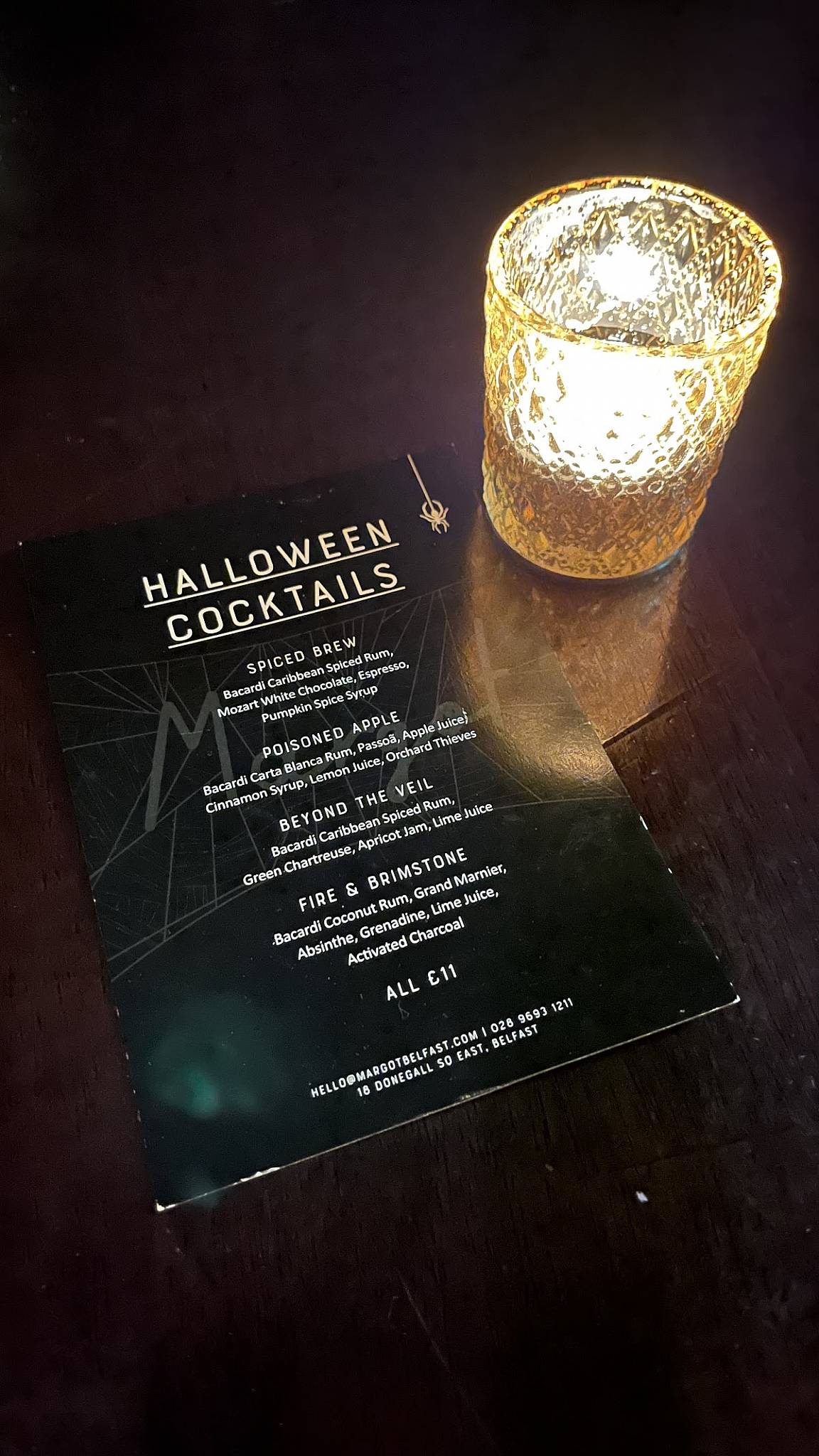 Menu at Margot pub & bar, Belfast