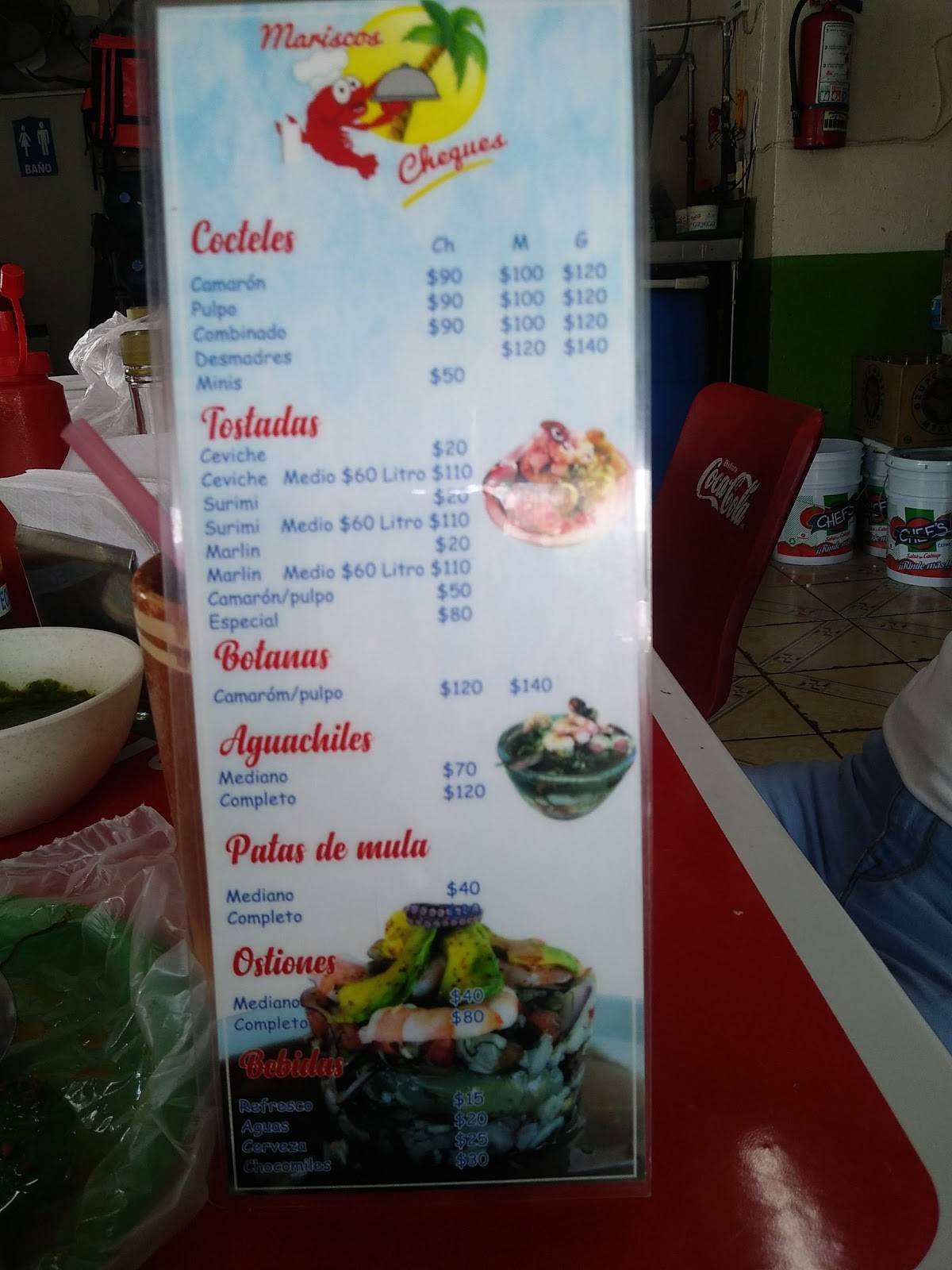 Carta del restaurante Mariscos El Cheques, Guadalajara, C. Esteban ...