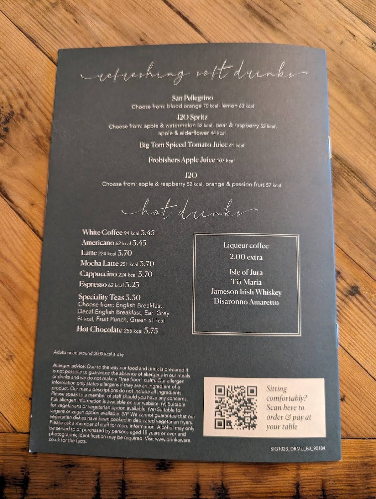 Menu at Copt Oak pub & bar, Markfield