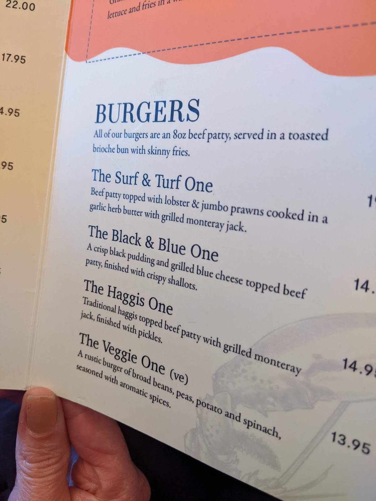 Menu at Marsden Grotto pub & bar, South Shields