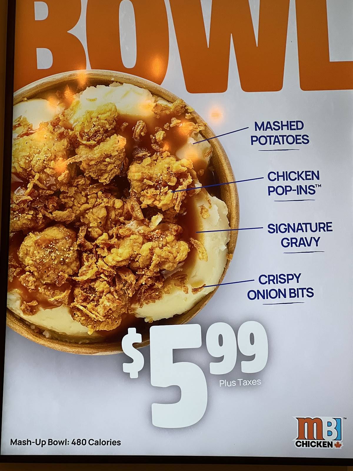Menu at Mary Brown's Chicken fast food, Windsor, Wyandotte St E
