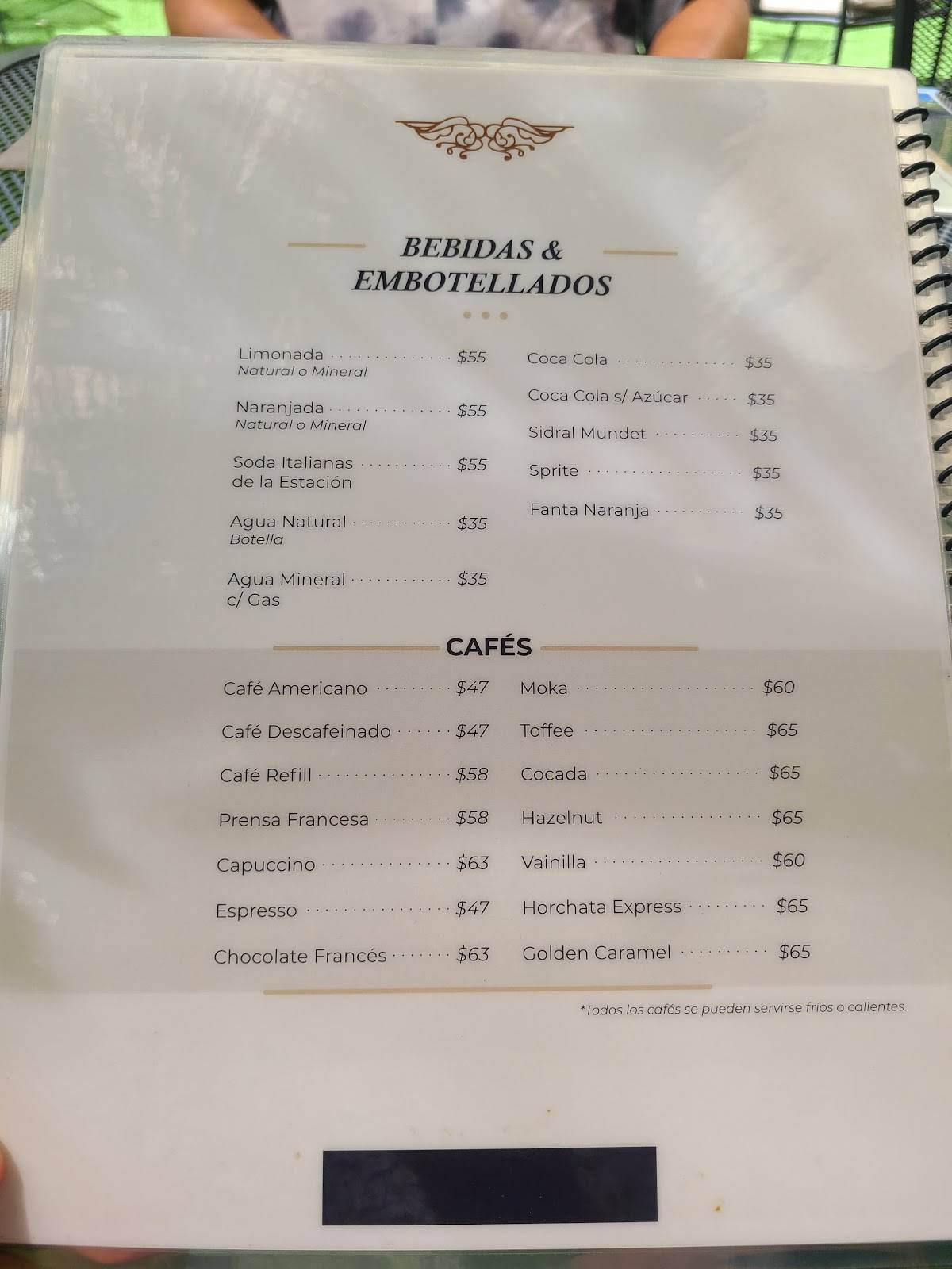 Menu at Masa Madre Café, Merida