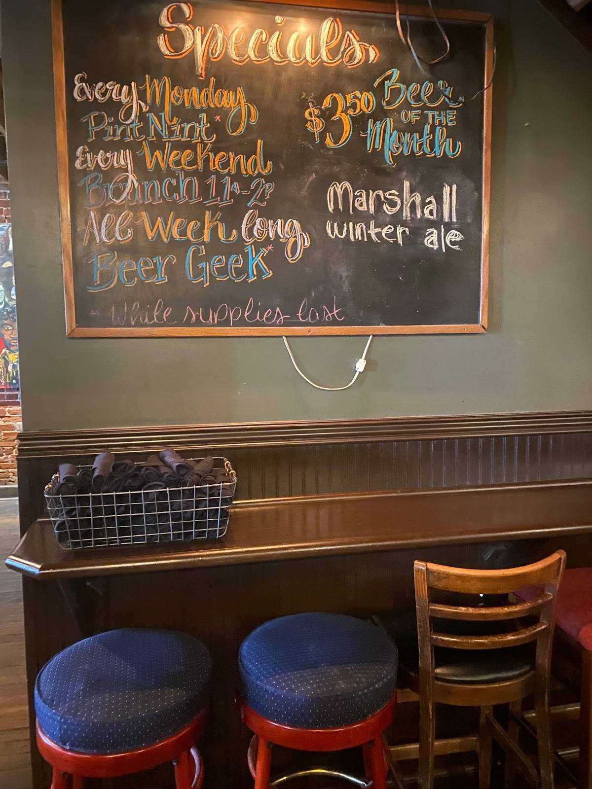 Menu at McNellie's pub & bar, Tulsa