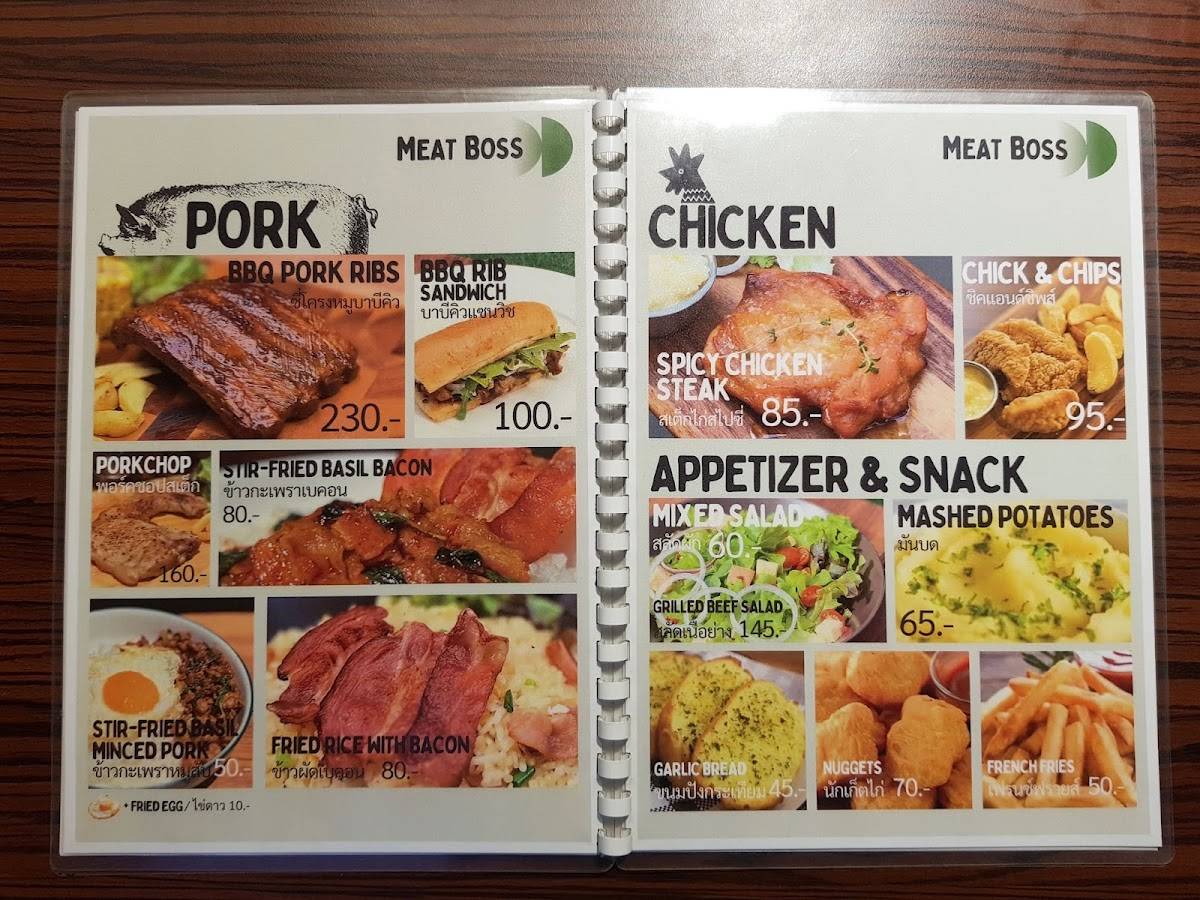 Menu at Meat a Boss & MS MO cafe, Lat Sawai