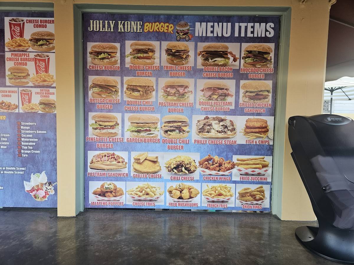 Menu at Jolly Kone restaurant, Ojai
