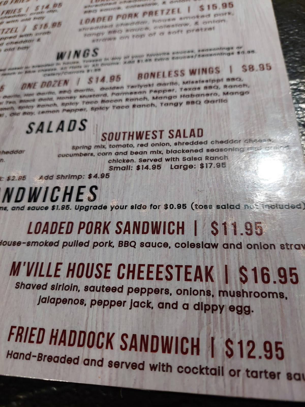 Menu at Meiserville Inn pub & bar, USA, PA-104