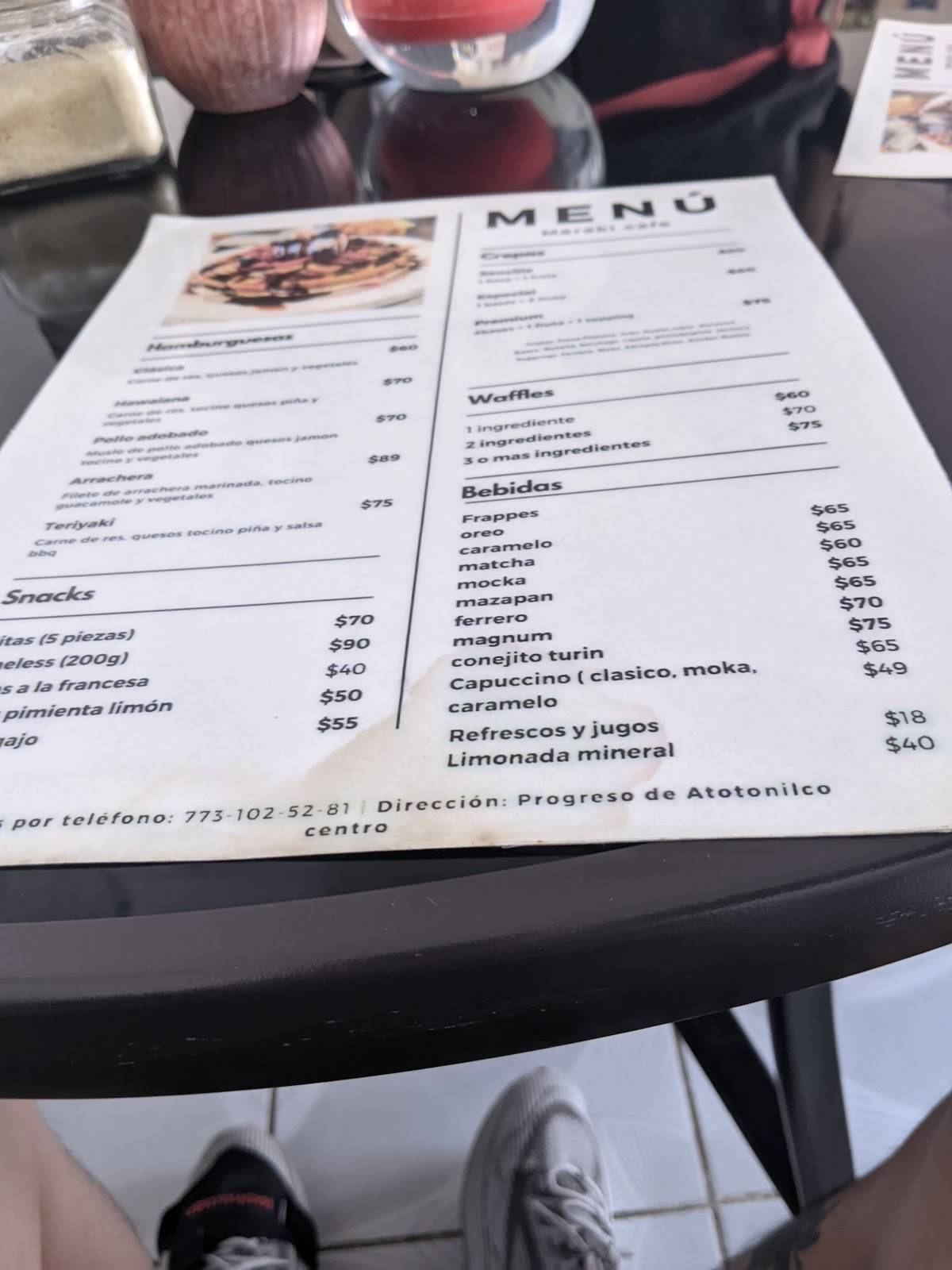 Menu at Meraki Café, Mexico, Cerro Cruz Blanca 3