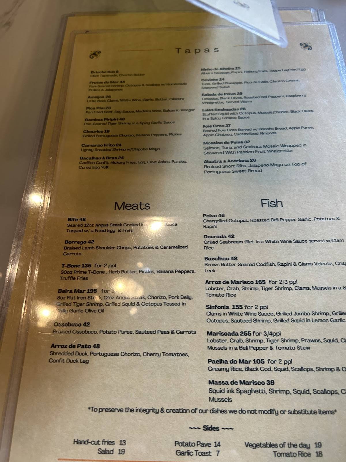 Menu at Mercado Restaurant, Toronto