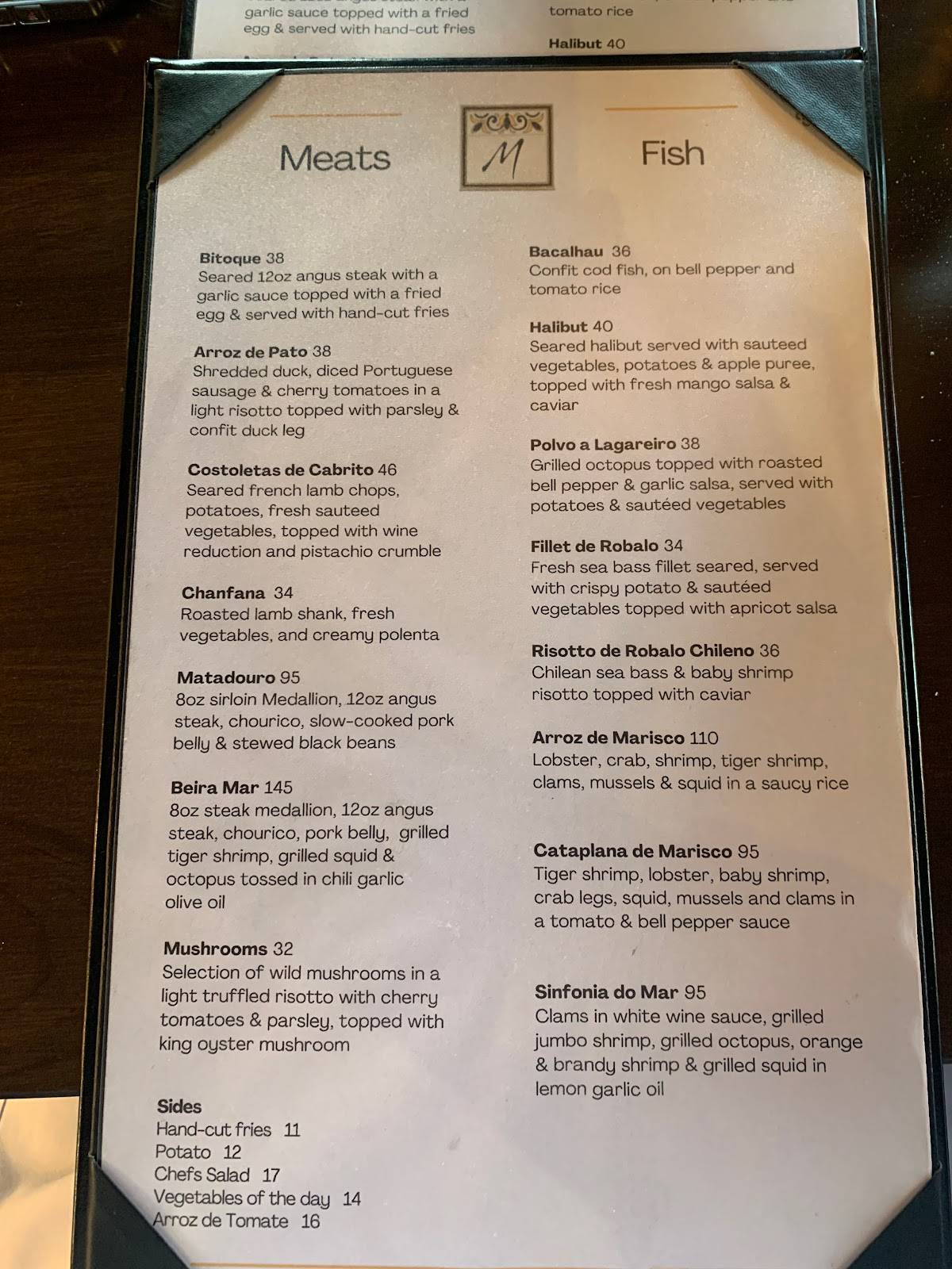 Menu at Mercado Restaurant, Toronto