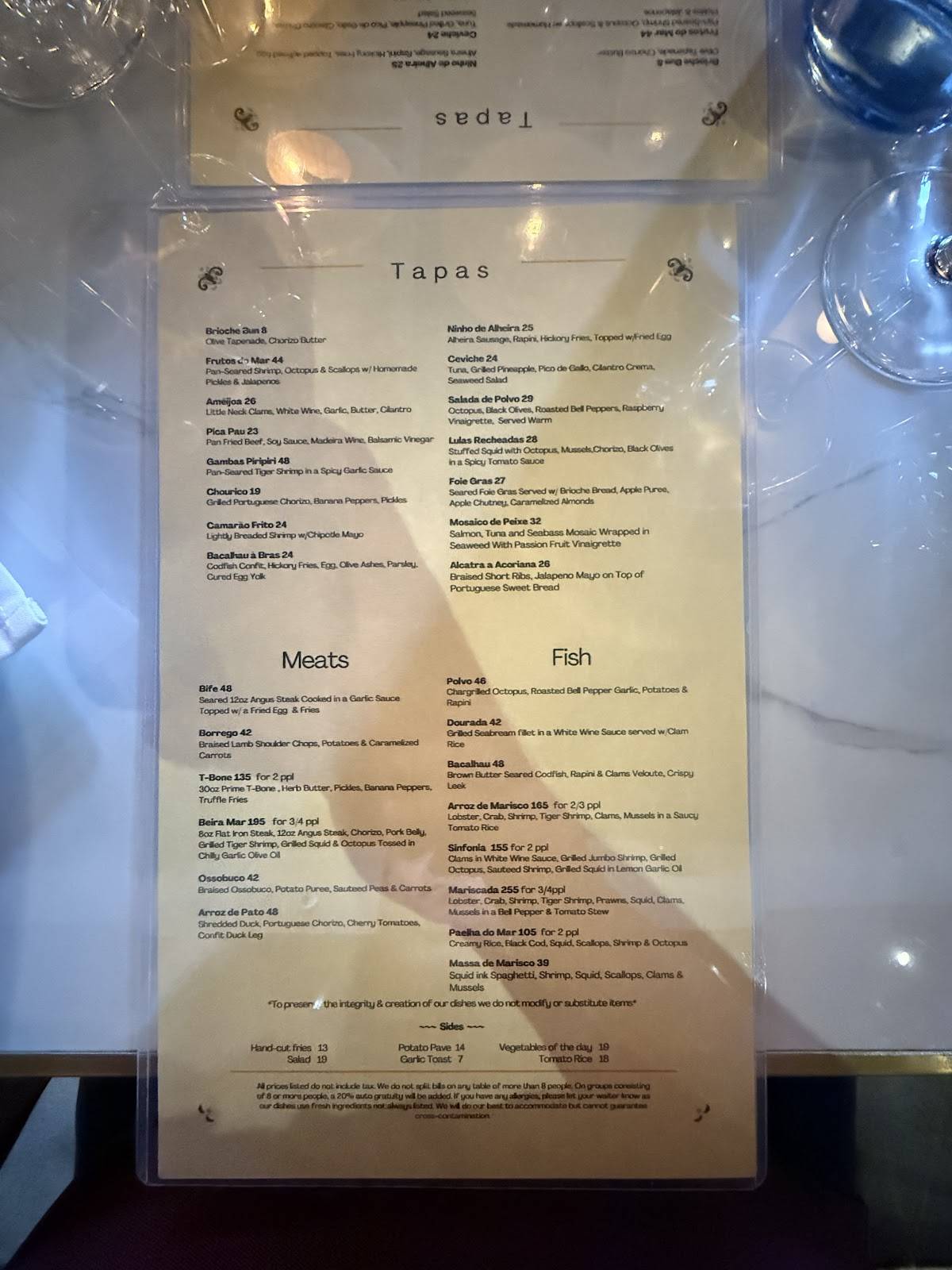 Menu at Mercado Restaurant, Toronto