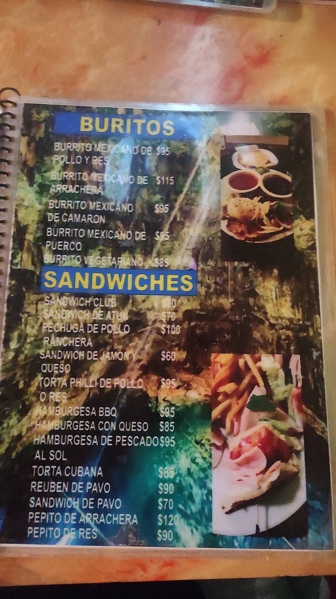 Carta de Restaurant Las Vigas Mérida, Merida