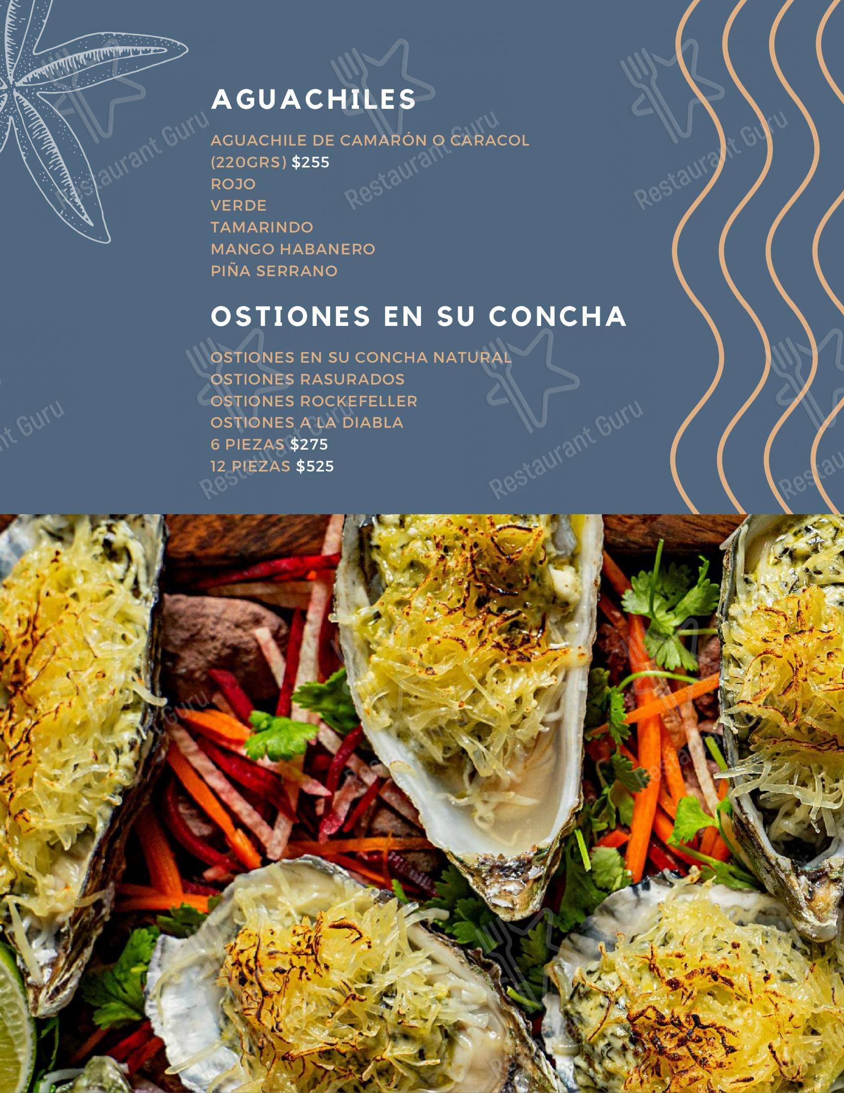 Carta del restaurante Los Mariscos del Chichí, Merida, Calle 35ᴬ