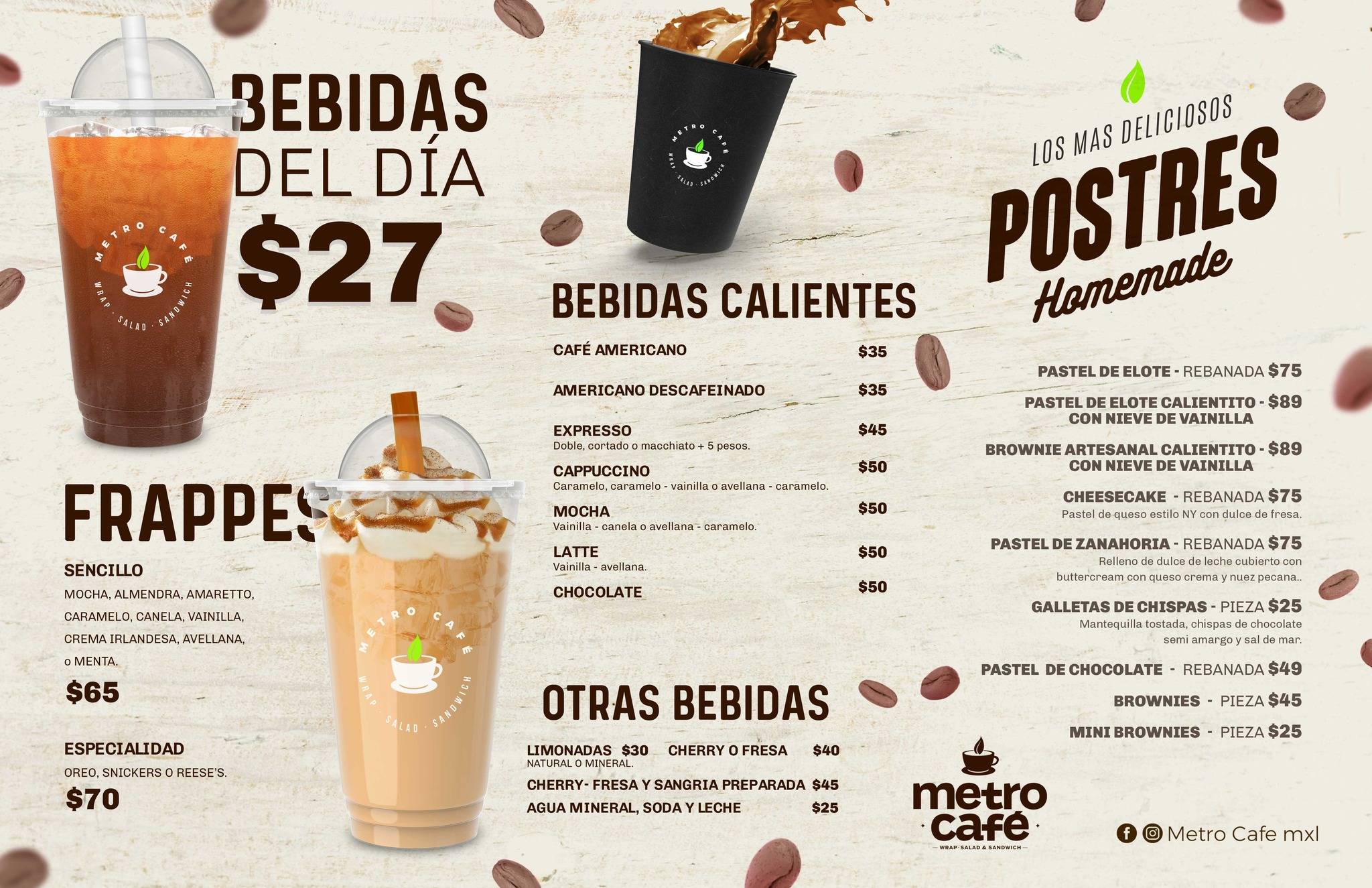 Carta de Metro Café, Mexicali