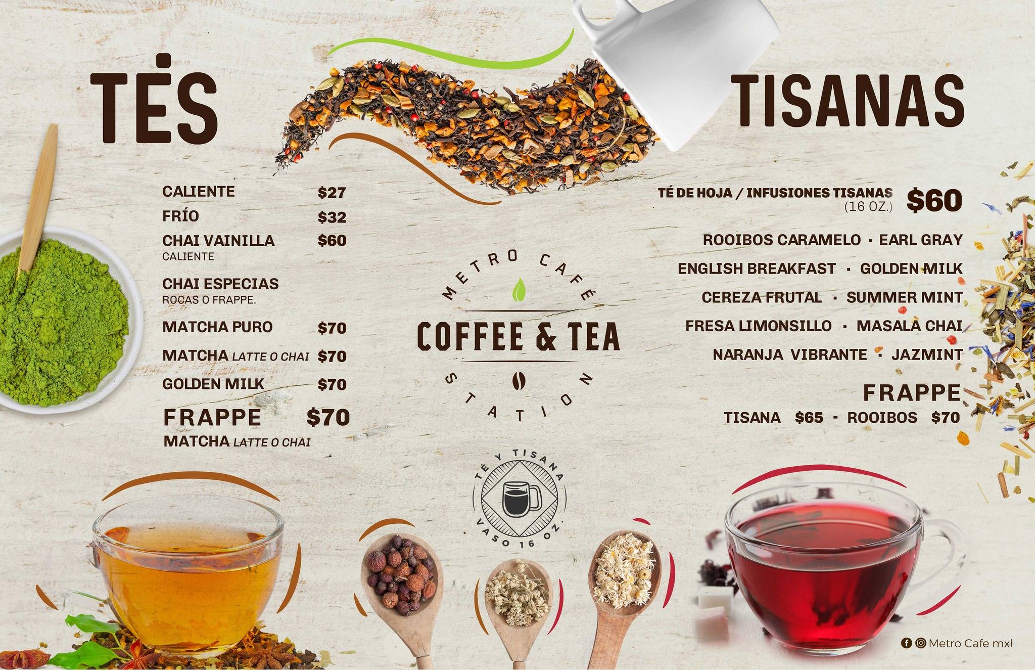 Carta de Metro Café, Mexicali