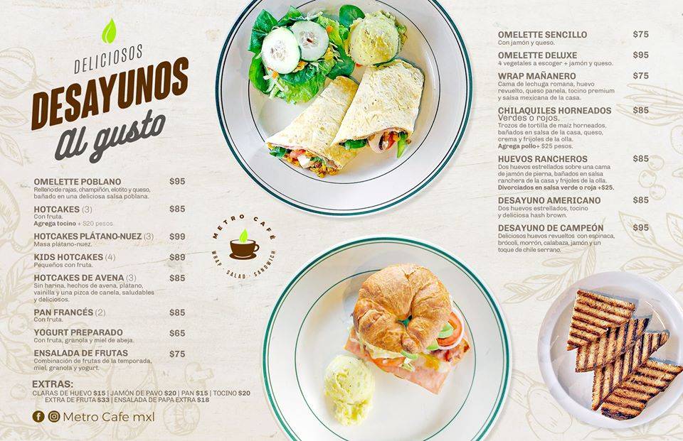 Carta de Metro Café, Mexicali