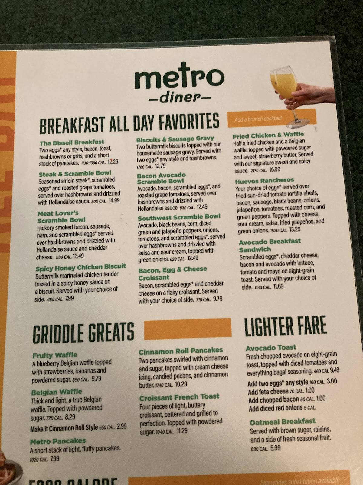 Menu at Metro Diner restaurant, Tulsa, S Olympia Ave Unit 53