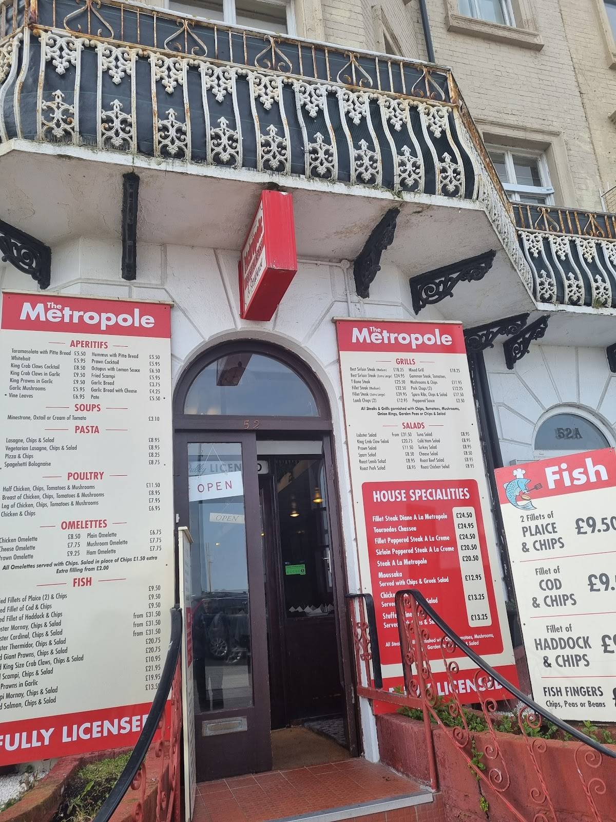 Menu at Metropole Restaurant, Great Yarmouth