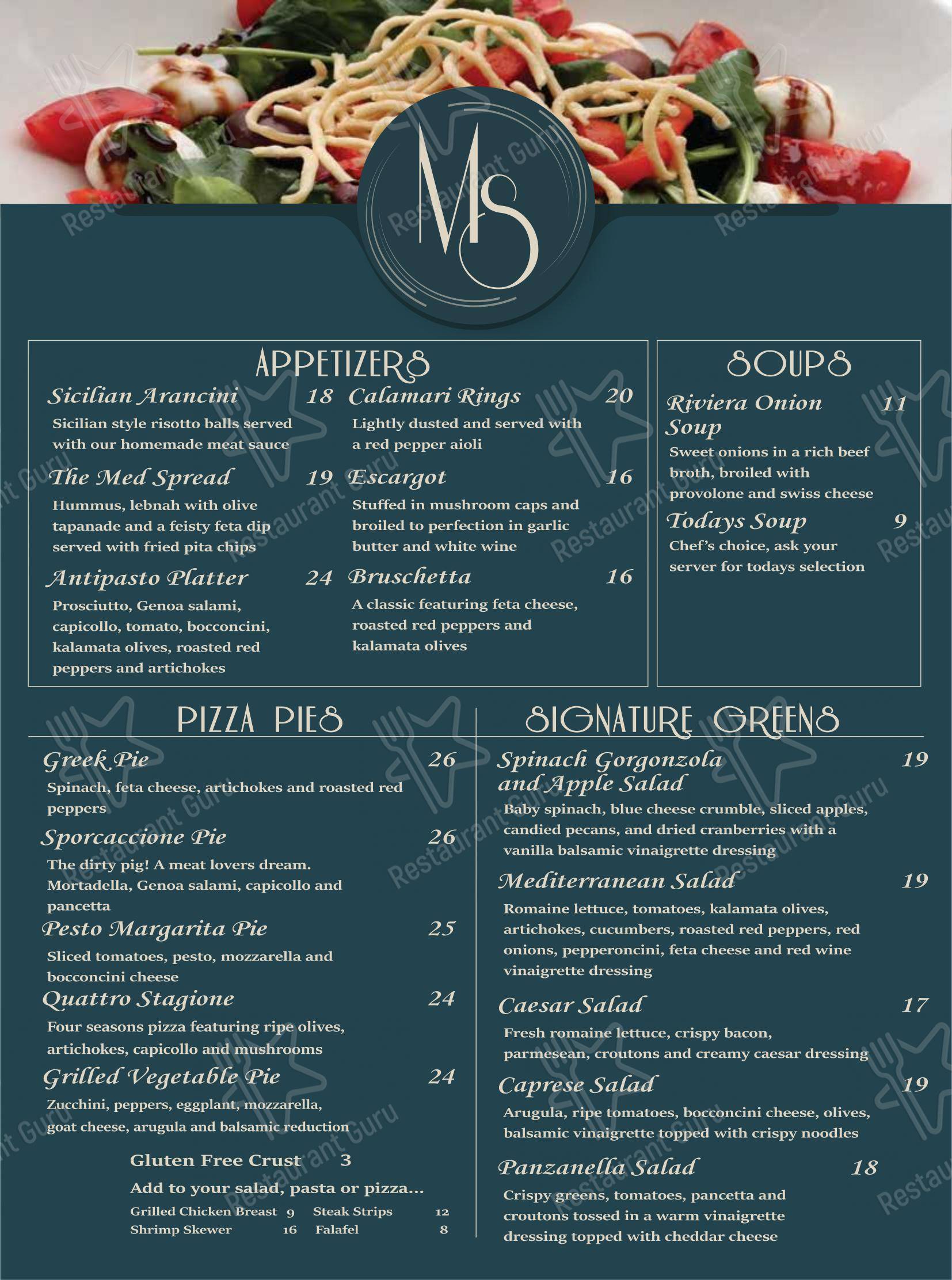 Menu at Mettawas Station Mediterranean Restaurant, Kingsville