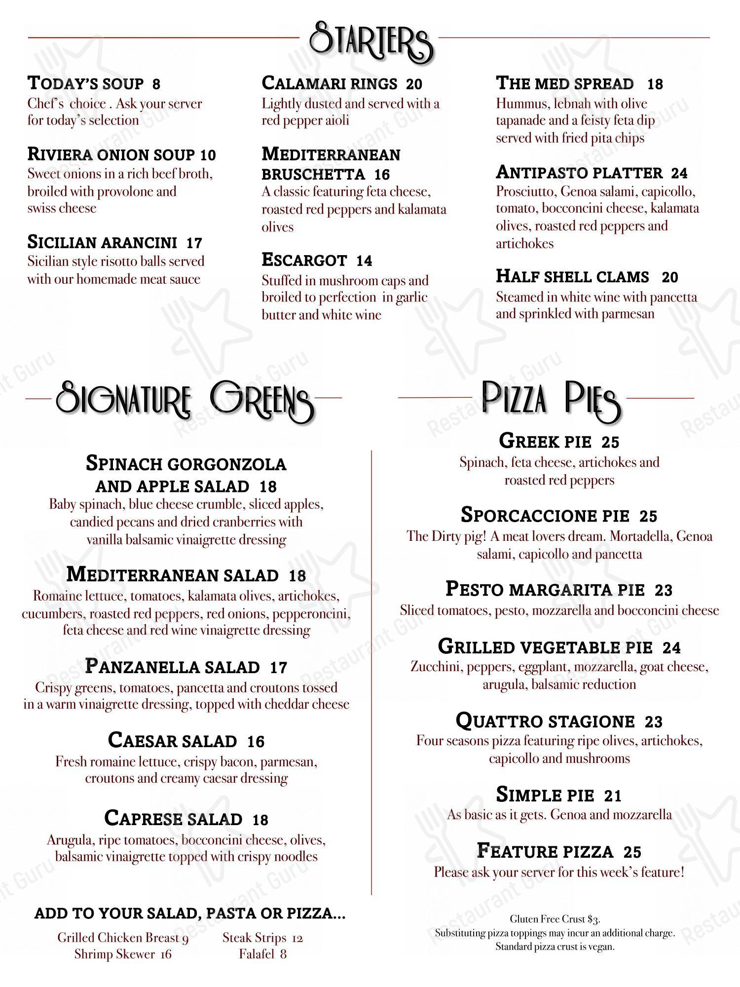 Menu at Mettawas Station Mediterranean Restaurant, Kingsville