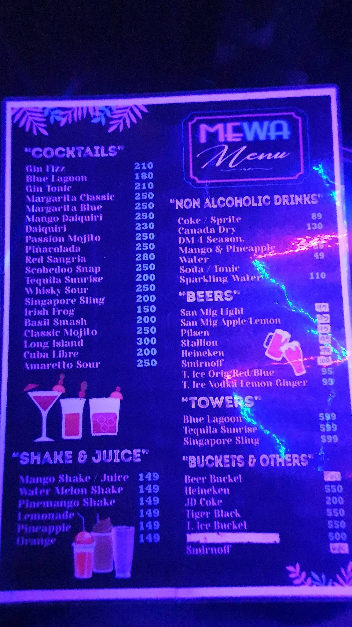 Menu at Mewa El Cuervo pub & bar, Davao City