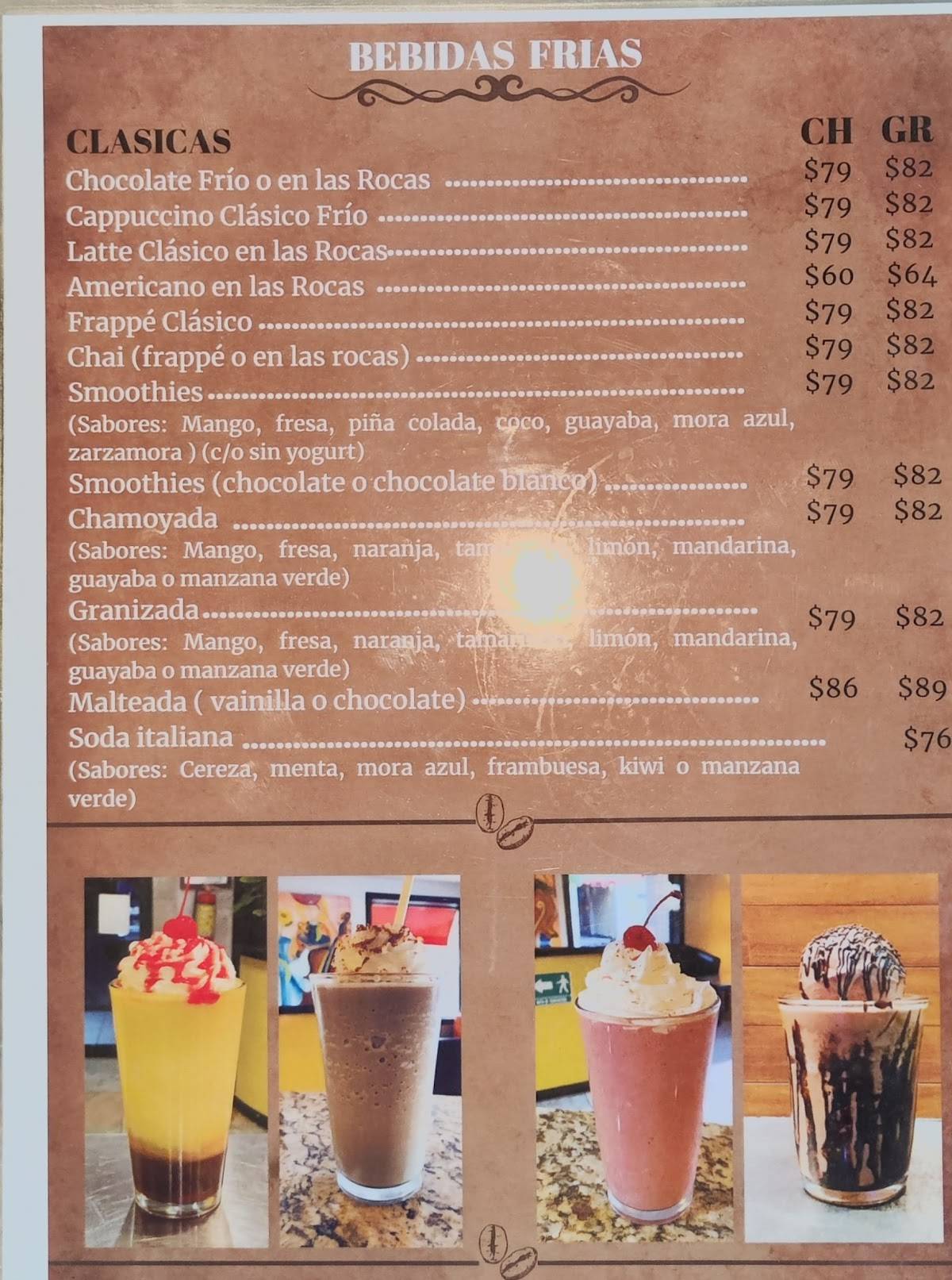 Menu at Café Colibrí, Mexicali, Av. Justo Sierra esq Avenida República ...