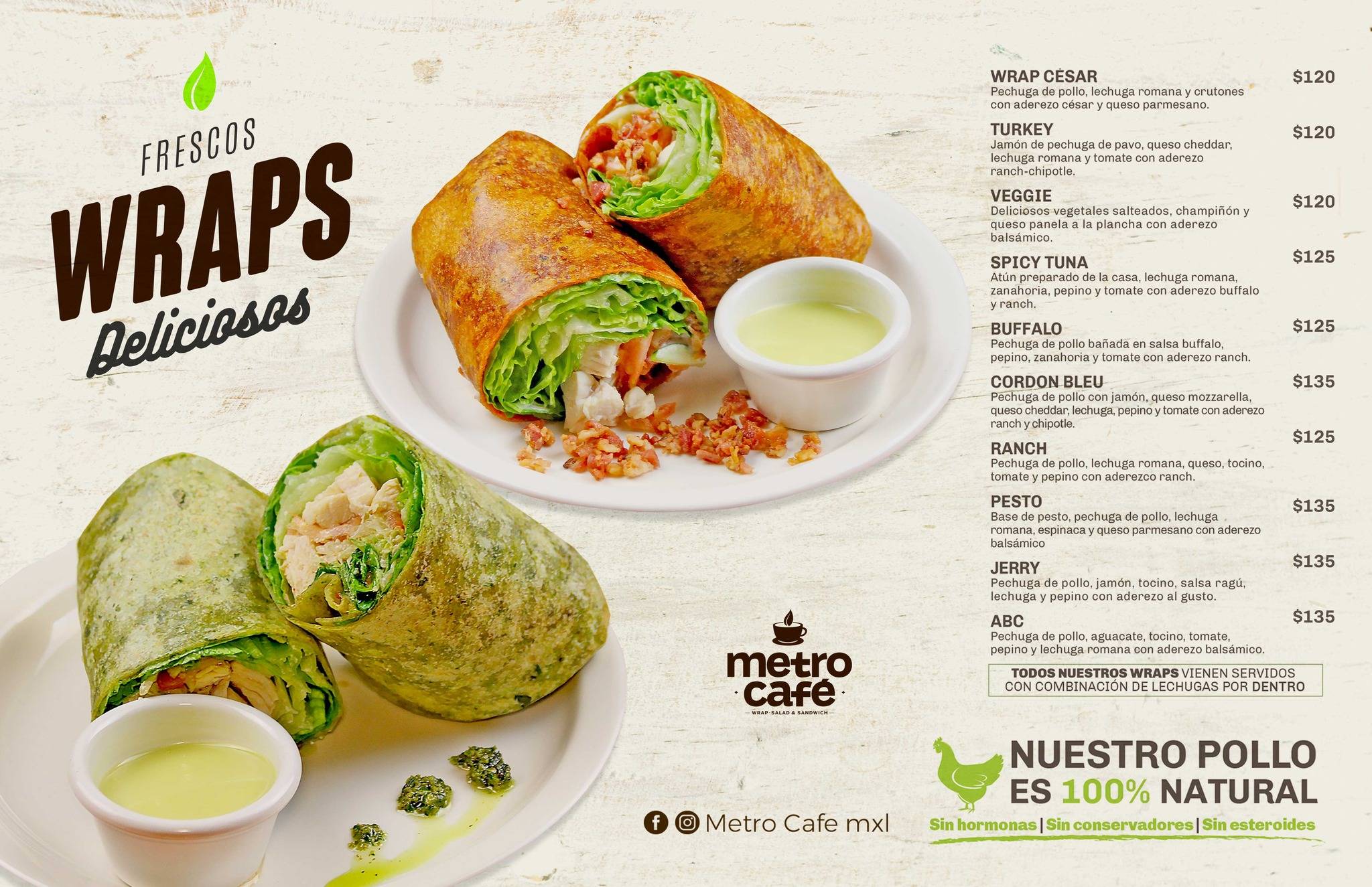 Carta de Metro Café, Mexicali