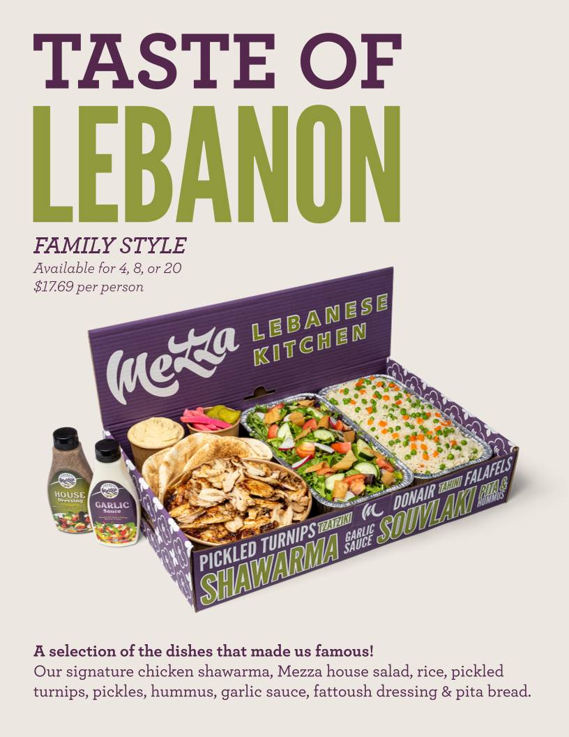 Menu at Mezza Lebanese Kitchen (Larry Uteck) restaurant, Halifax, 14 ...