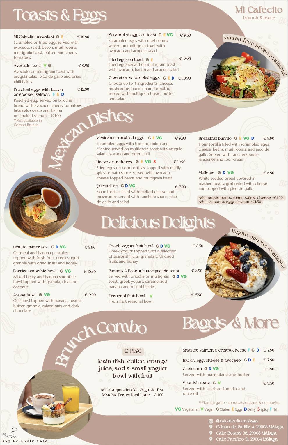 Carta de Mi Cafecito - Brunch & More, Málaga