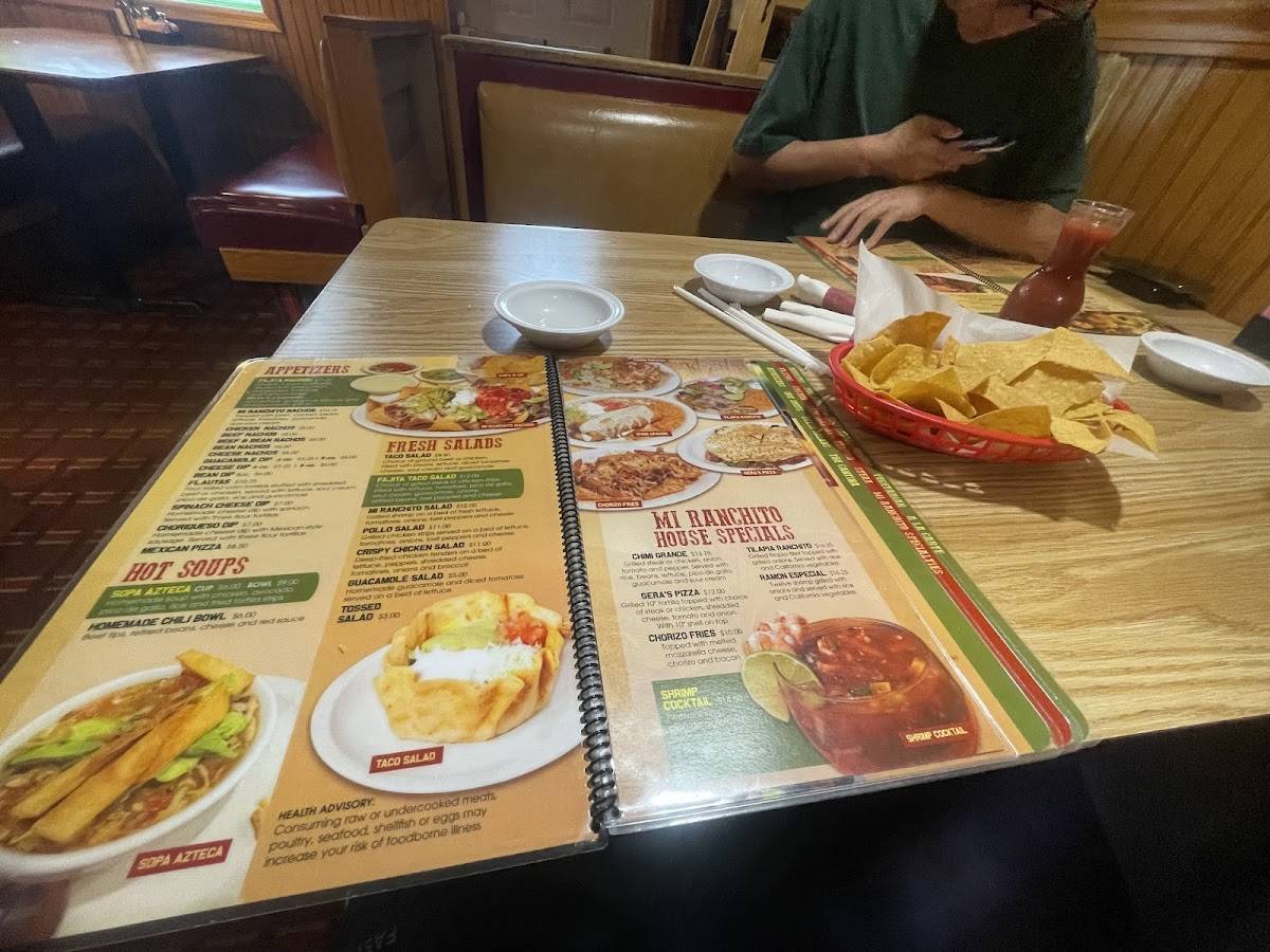 Menu at Mi Ranchito restaurant, Van Wert