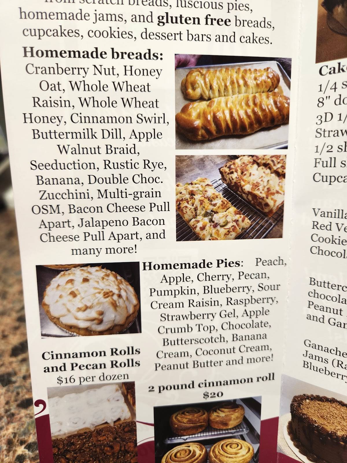 Menu at Michelle's Scrumptious Bakery, Juniata, 909 N Juniata Ave